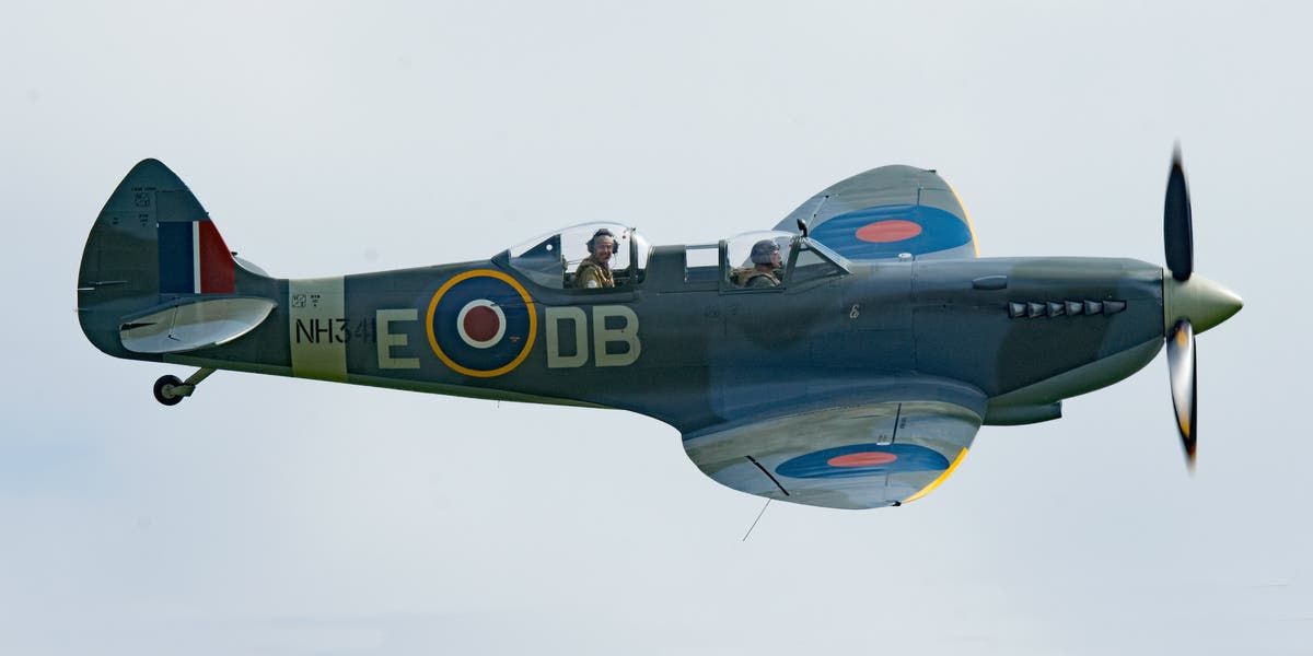 RAF pilot dies after Spitfire crashes in field during…