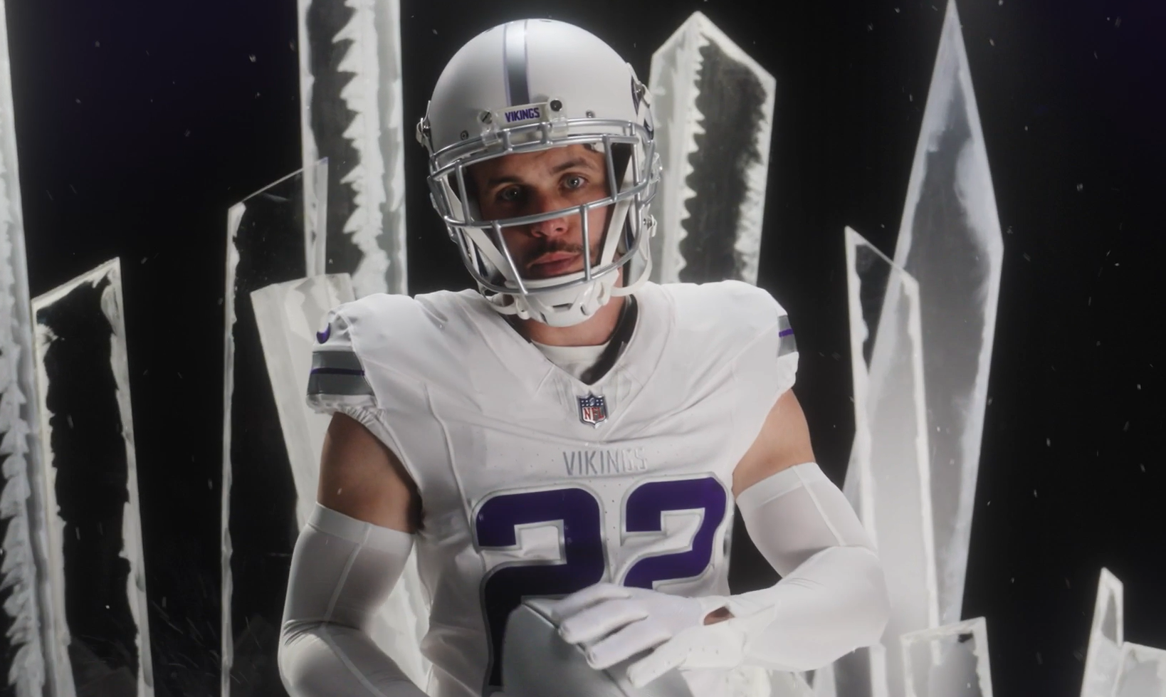 The Vikings’ new all-white ‘Winter Warrior’ uniforms…