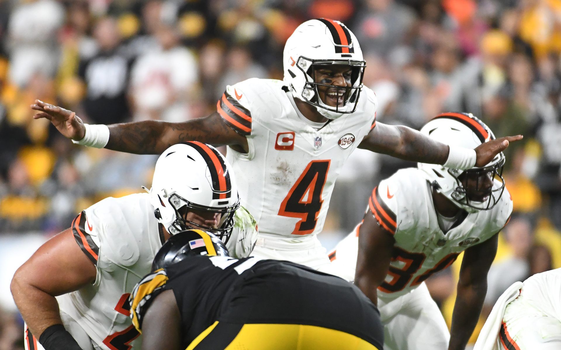 Browns quarterback Deshaun Watson takes another step…