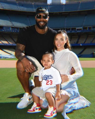 Jason Heyward With Family At Baseball Stadium