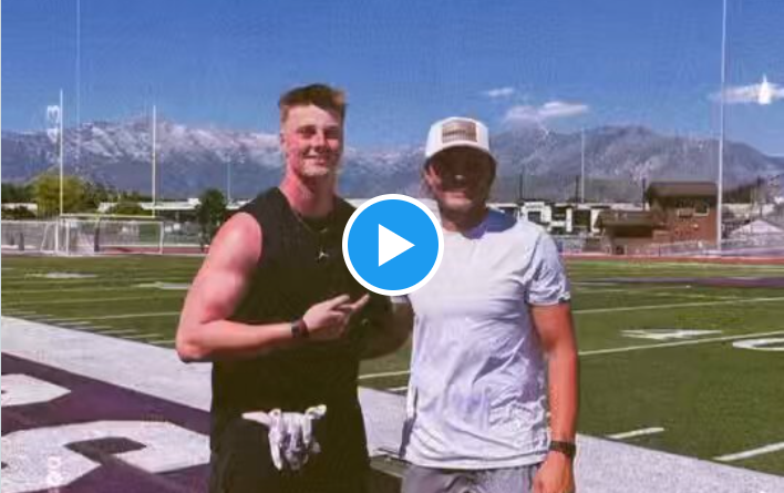 Broncos QB Zach Wilson works out with high school TE…