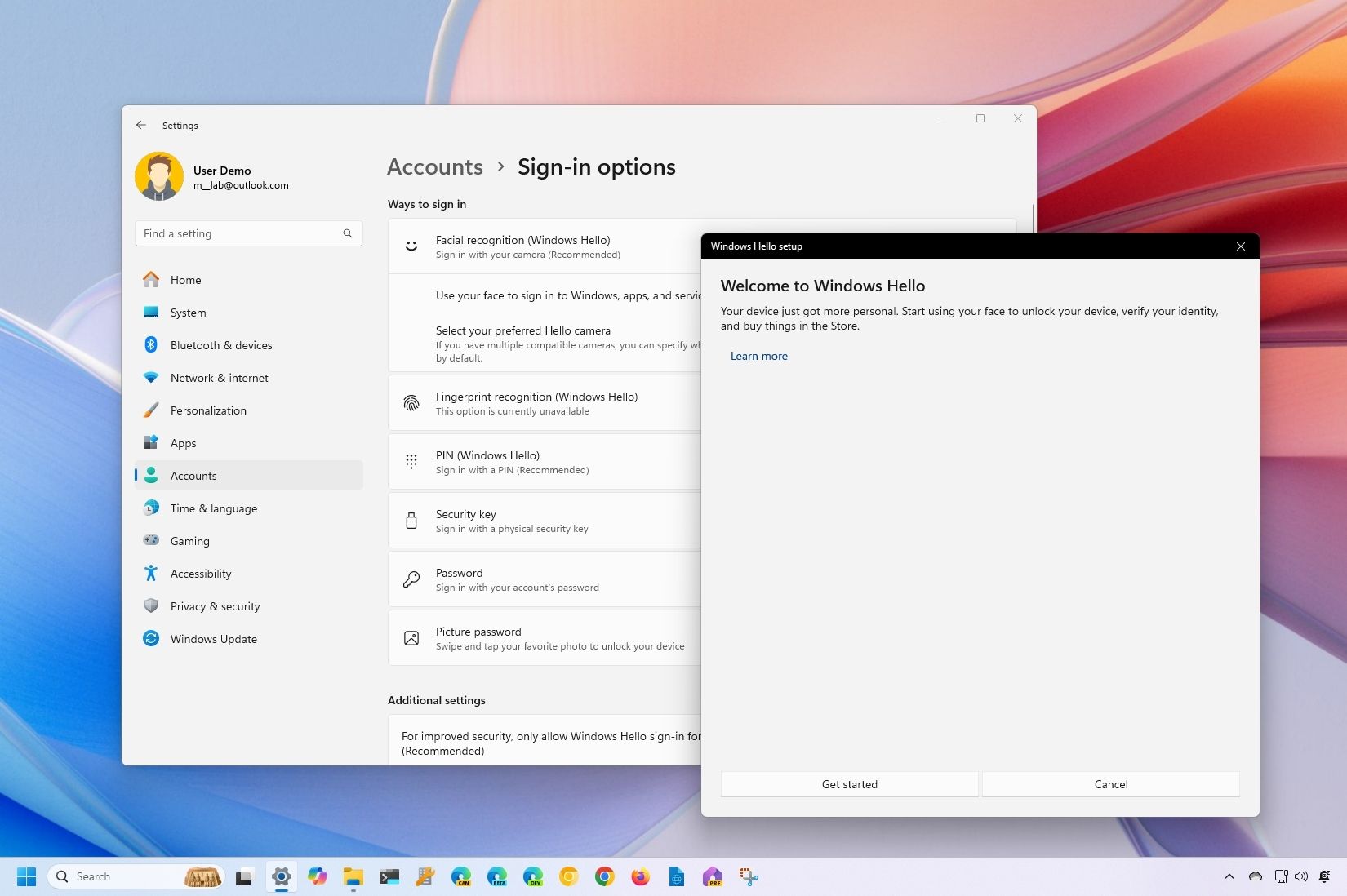 How to configure Windows Hello authentication on…