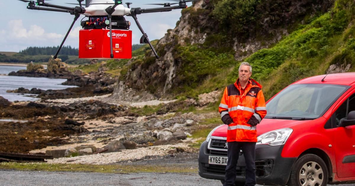 Royal Mail drone takes flight to deliver post to…
