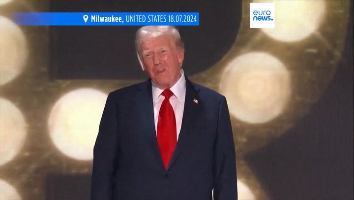Donald Trump plea for US unity before falling back…