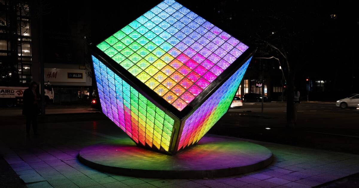 Canberra's iconic llumicube lights up again for the…