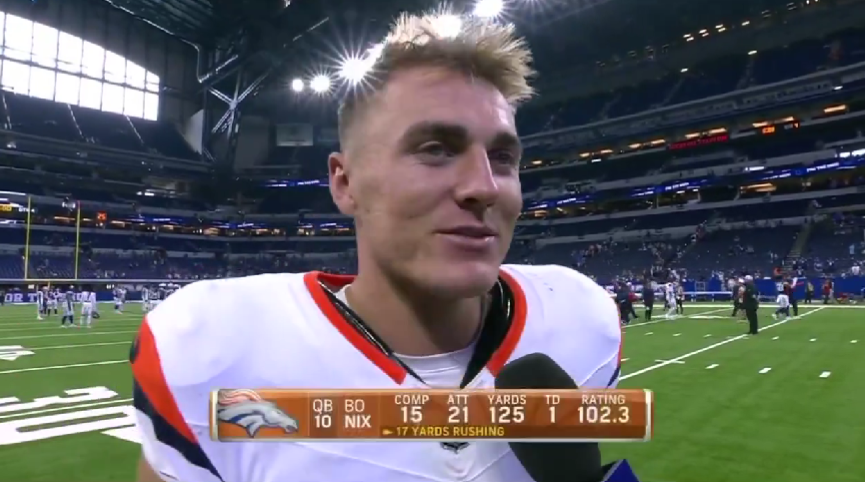 Watch Broncos QB Bo Nix’s postgame interview from NFL…