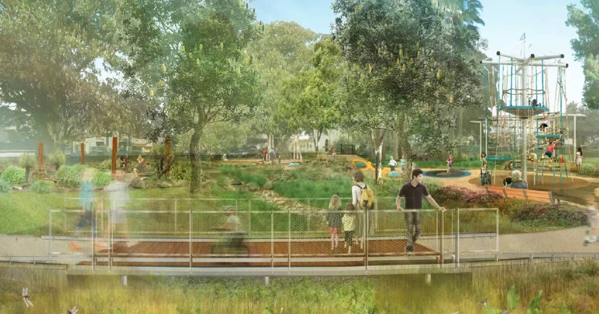 Final touches on Hamilton playground, to open in time…