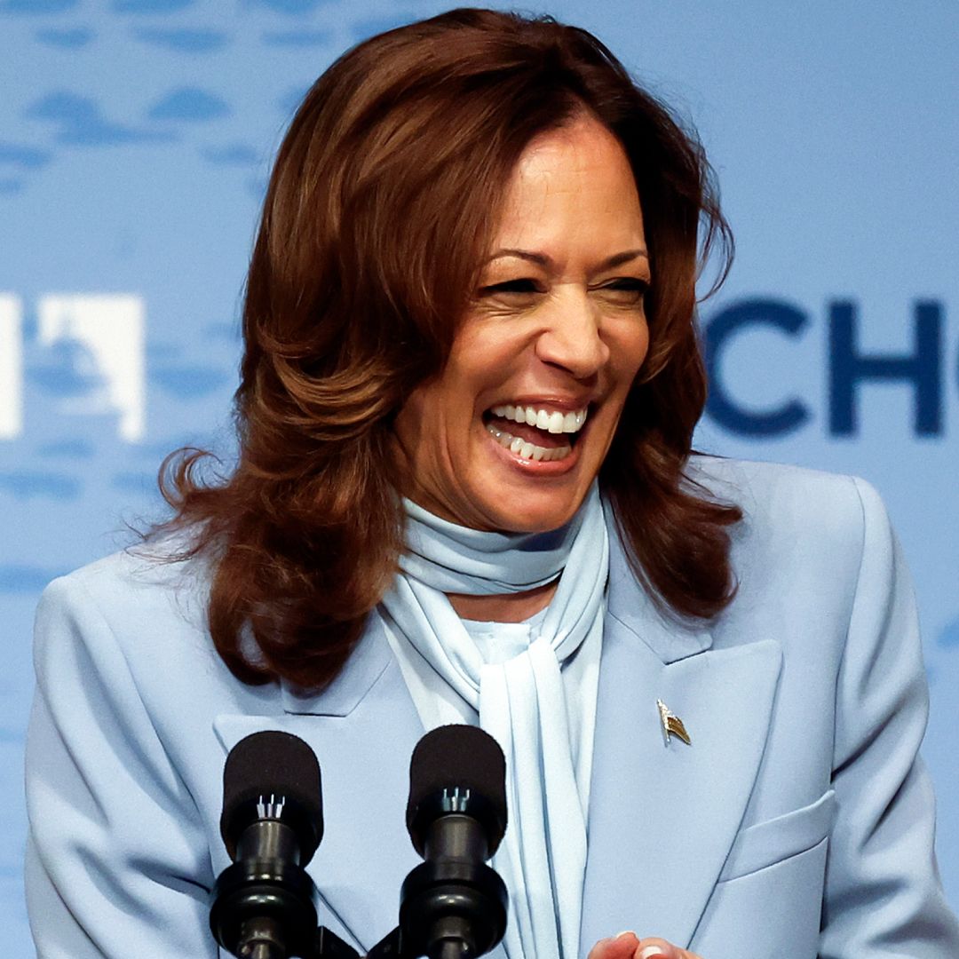 Kamala Harris and Her Powder Blue Suit Have a Pointed…