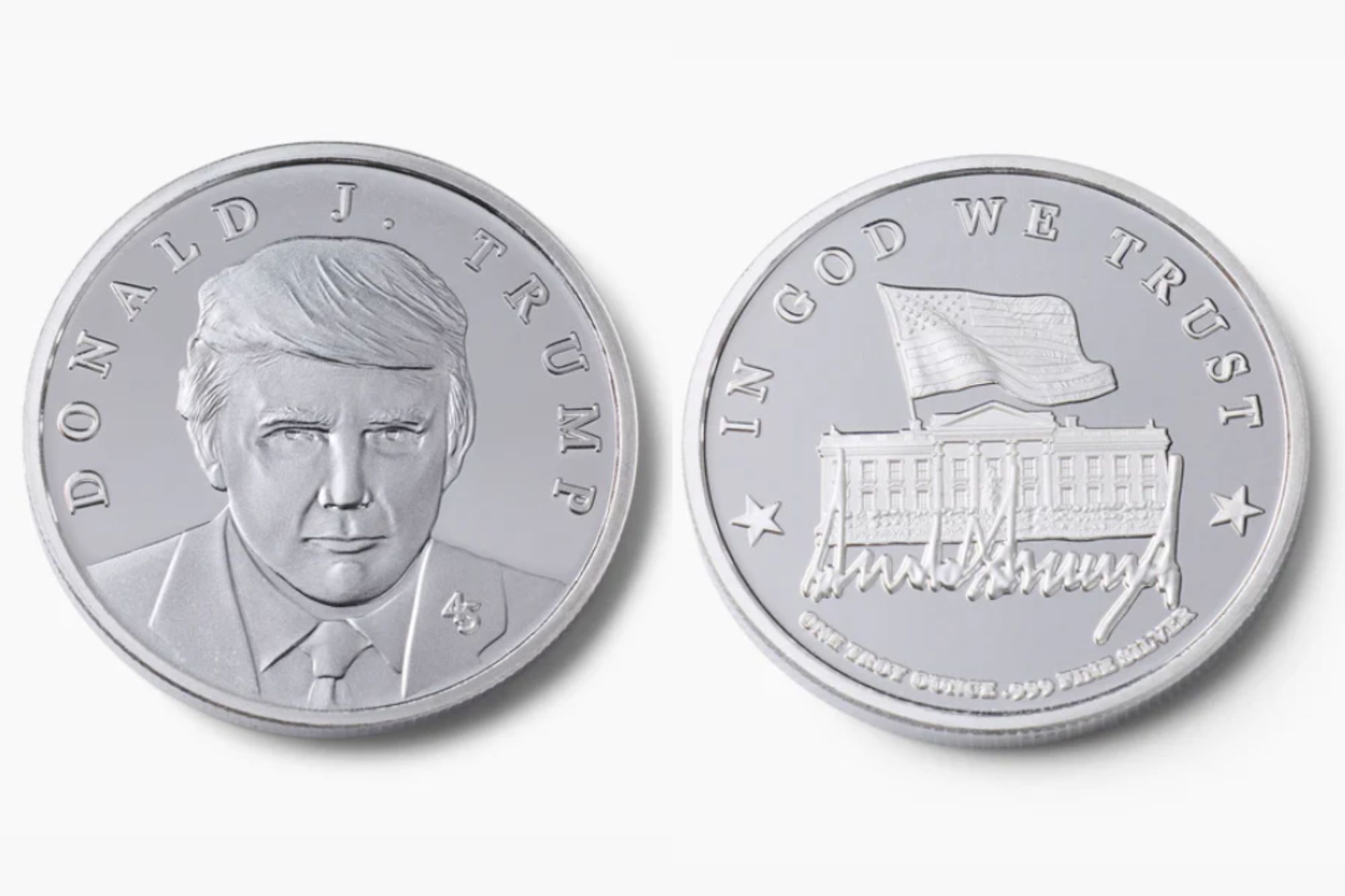 Trump Is Selling Silver Coins With His Likeness for…