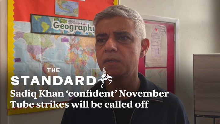 London Mayor Sadiq Khan 'confident' November Tube…
