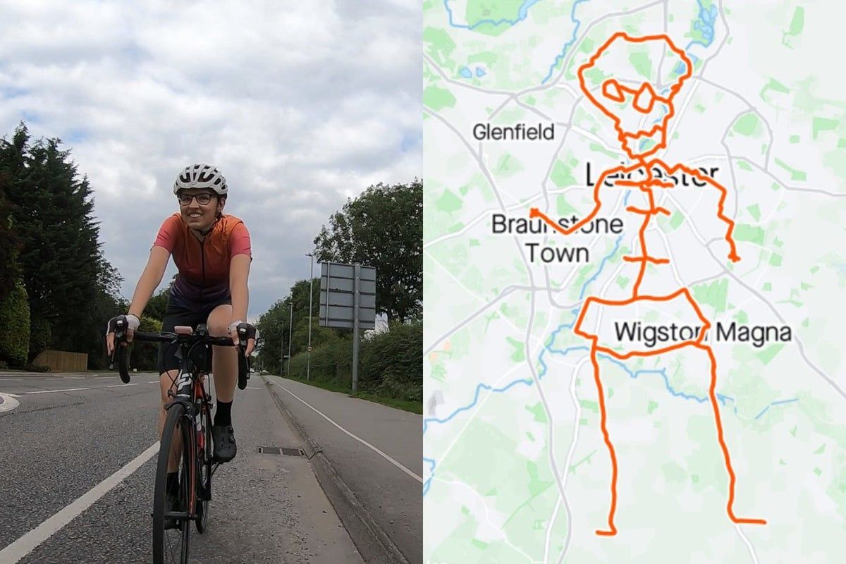 Avid cyclist creates skeleton-shaped route for…