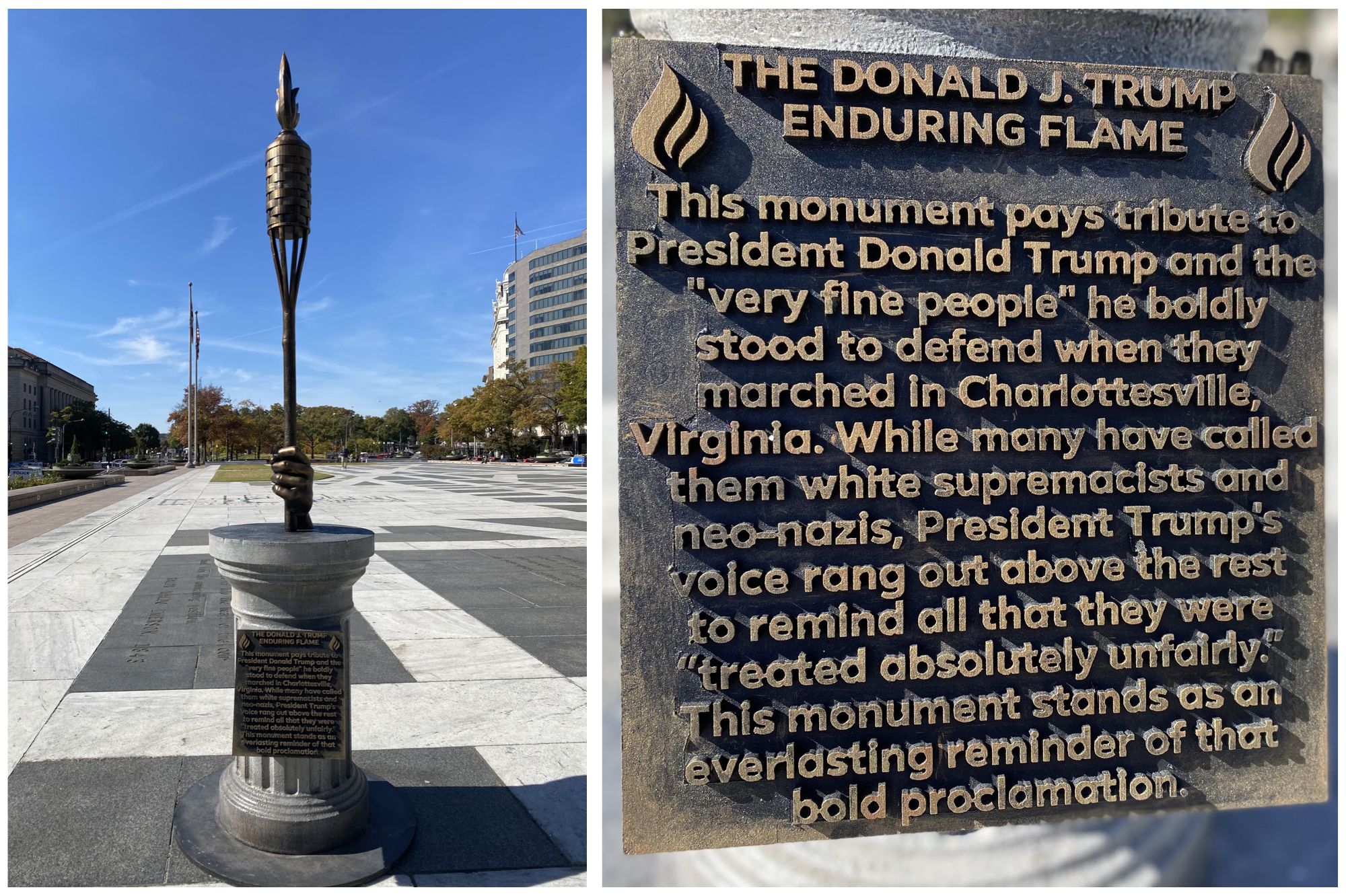 Bronze Statue Honoring Trump's 'Bold' Defense of White…