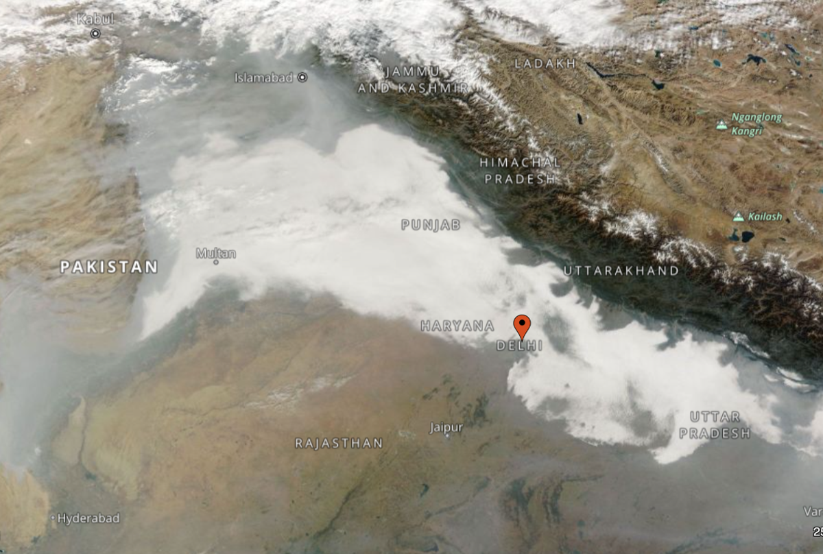 Delhi smog visible from space as air quality ranked…