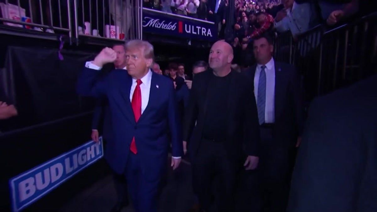 Donald Trump fist pumps UFC crowd as president-elect…
