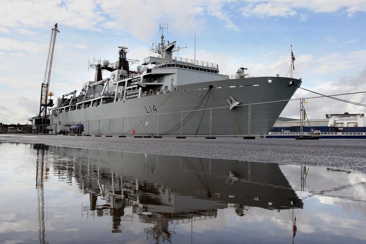 Royal Navy assault ships HMS Albion and HMS Bulwark…