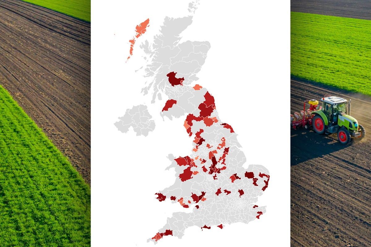 Mapped: The rural Labour MPs most at risk from farmer…