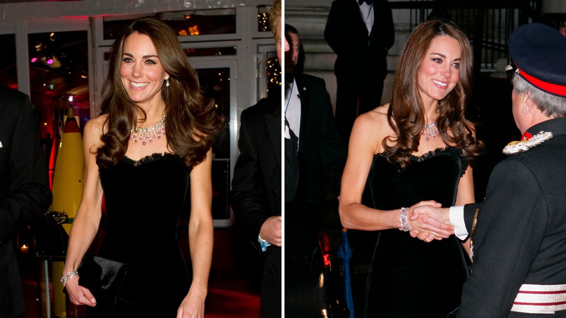 We rarely see Kate Middleton wearing strapless designs…