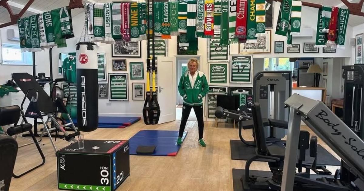 Sir Rod Stewart shows fans inside Celtic-themed room…
