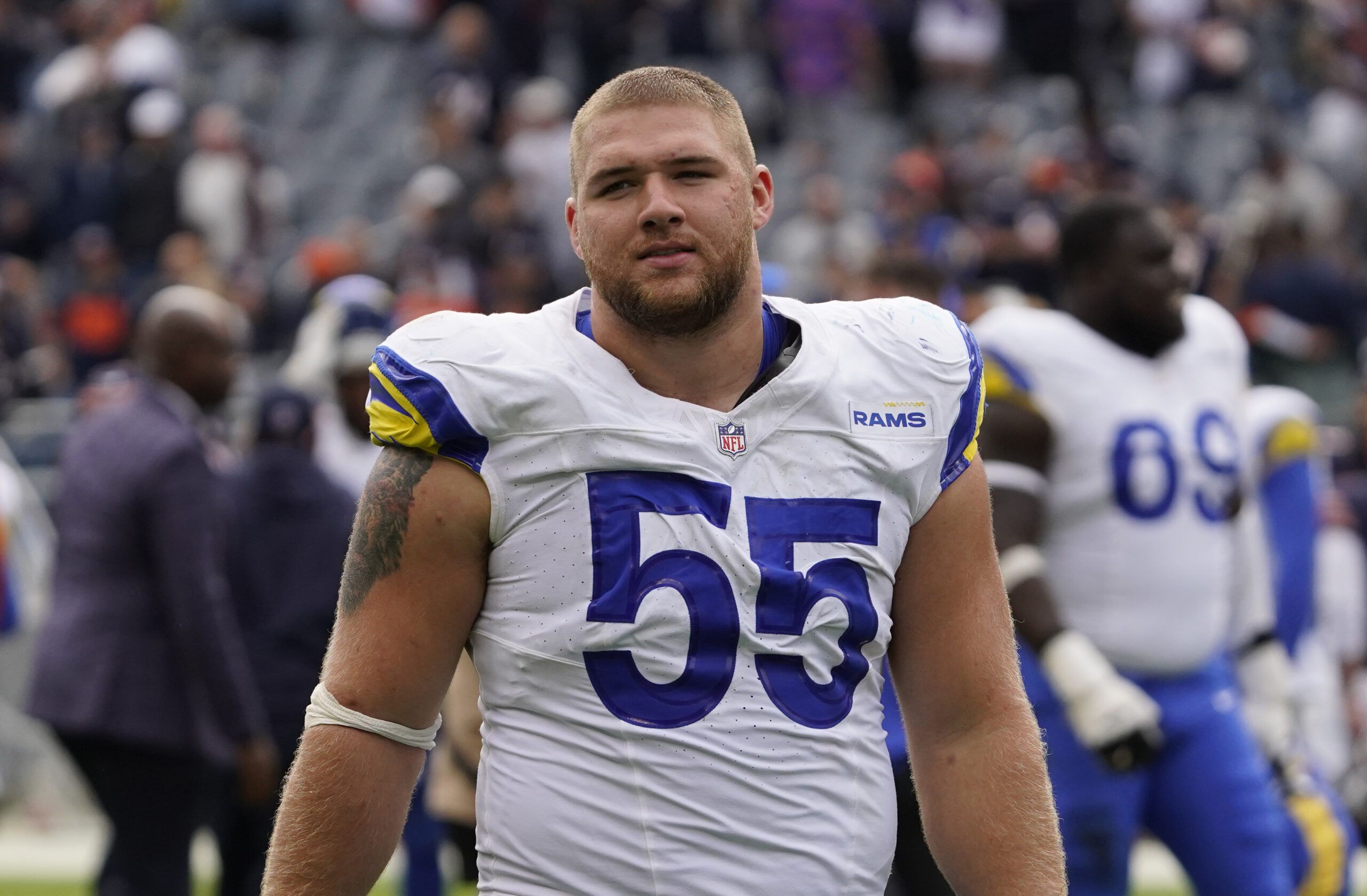 Rams fullback Braden Fiske? Fumble return vs. Saints…