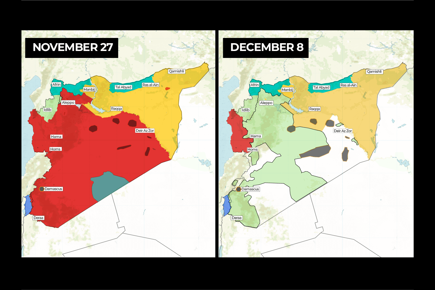 Taking Syria: The opposition’s battles shown in 11…