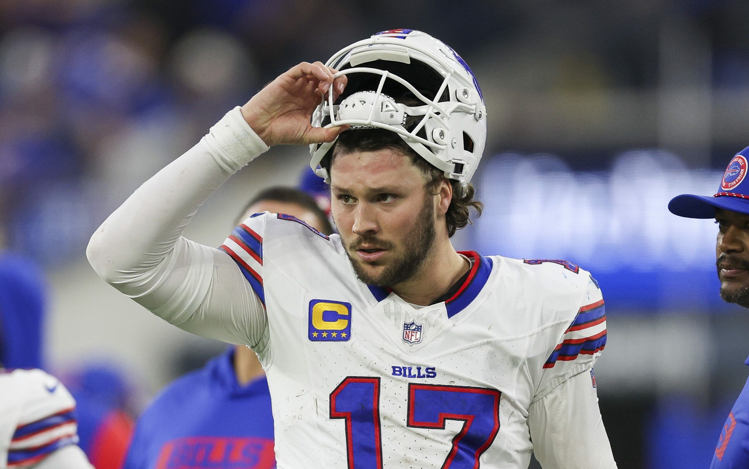 Josh Allen playing a historic game against the Rams…