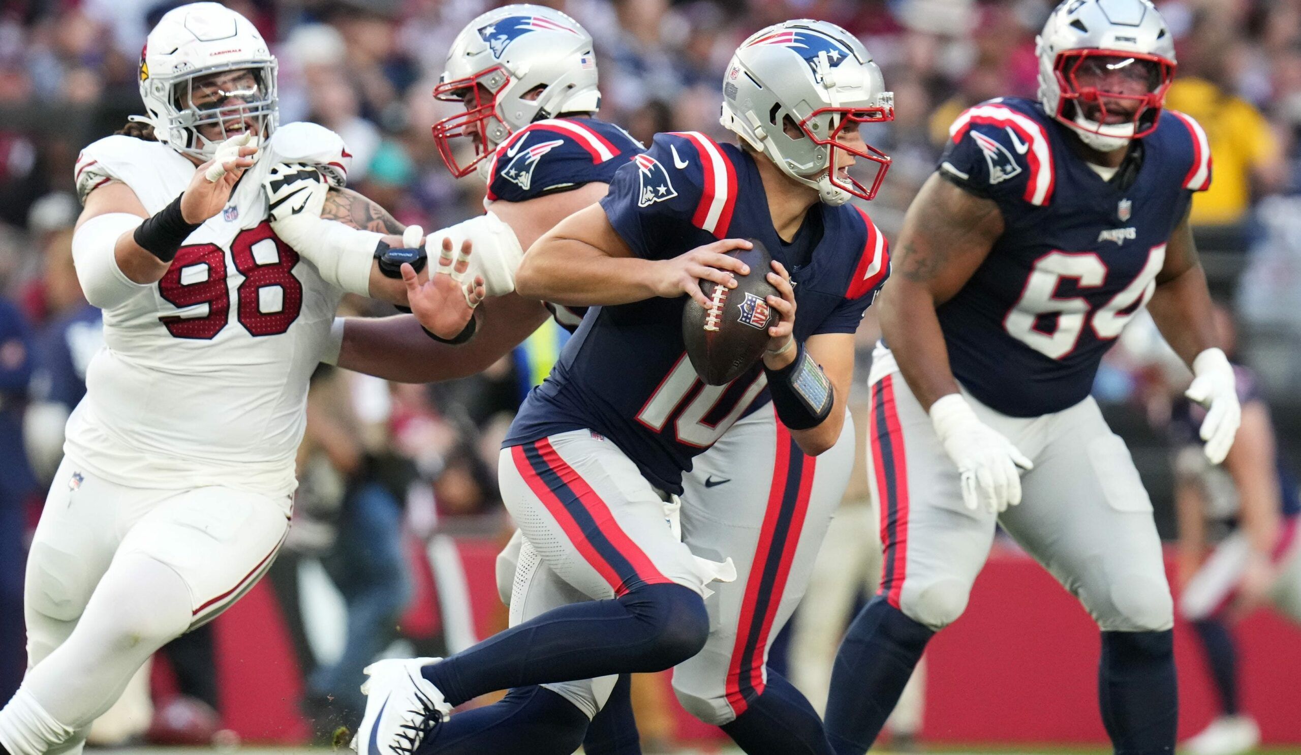 WATCH: Patriots QB Drake Maye rushes for touchdown vs.…