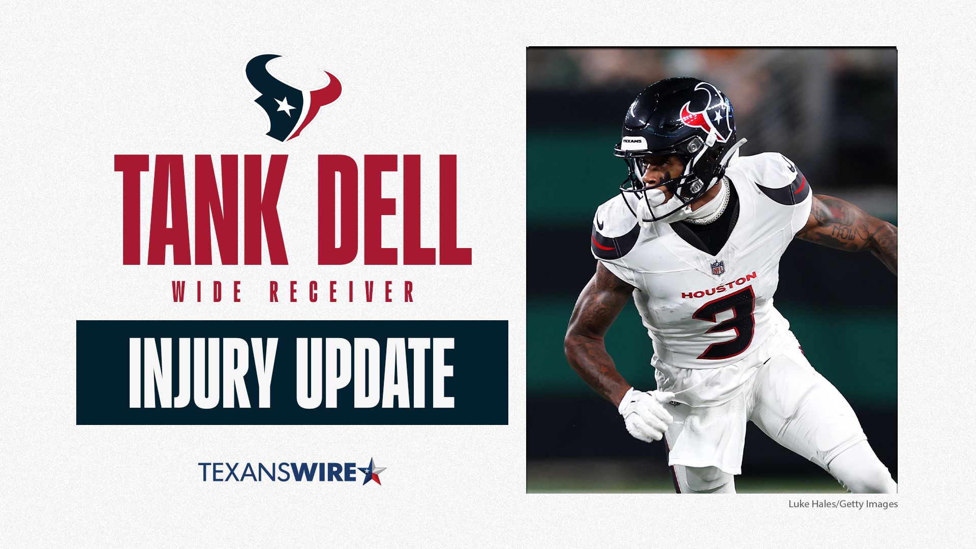 Tank Dell injury update: WR carted off after TD…