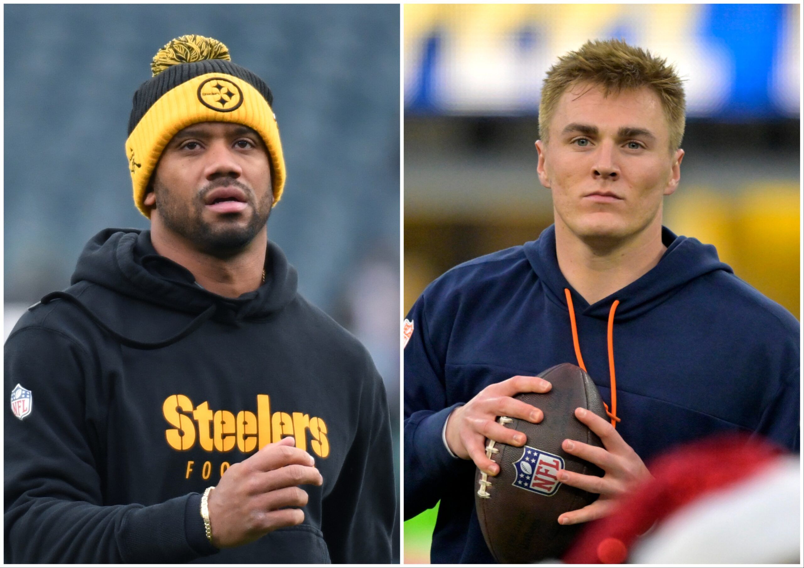 Comparing Russell Wilson vs. Bo Nix stats in Sean…