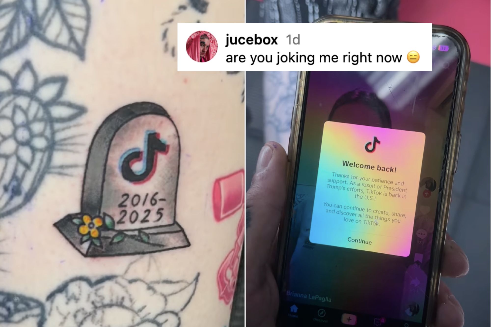 Tattoo Artist Finishes Putting 'RIP TikTok' Tattoo on…