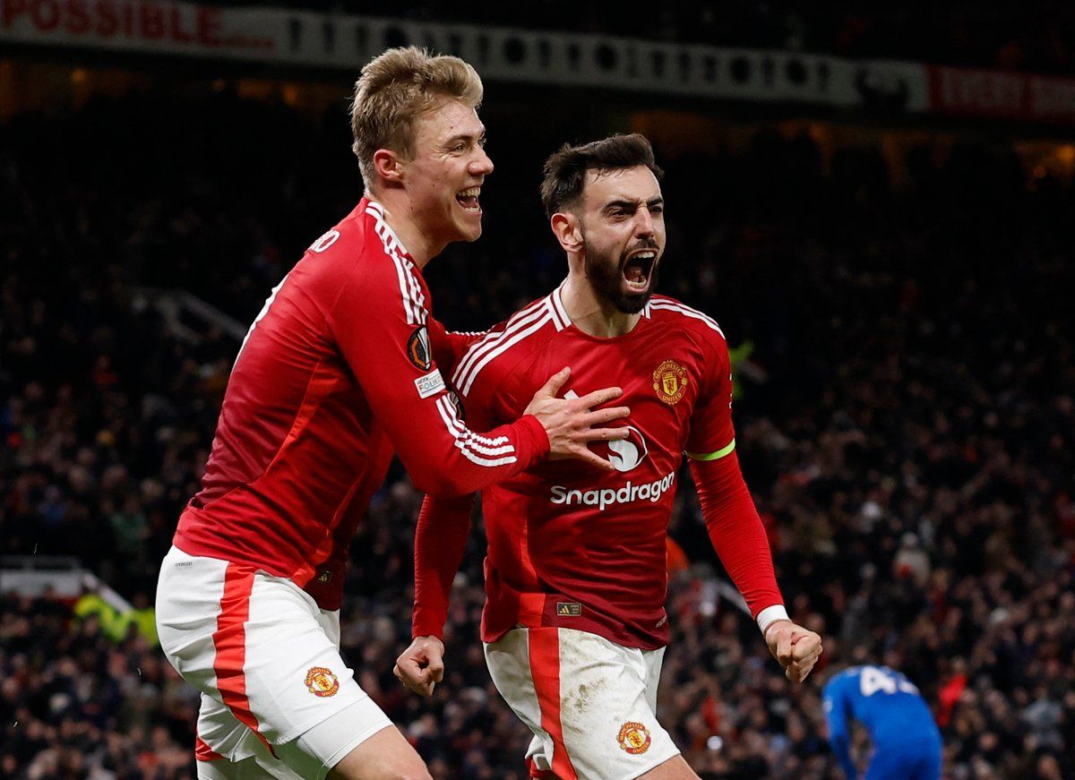 Manchester United 2-1 Rangers: Bruno Fernandes scores…
