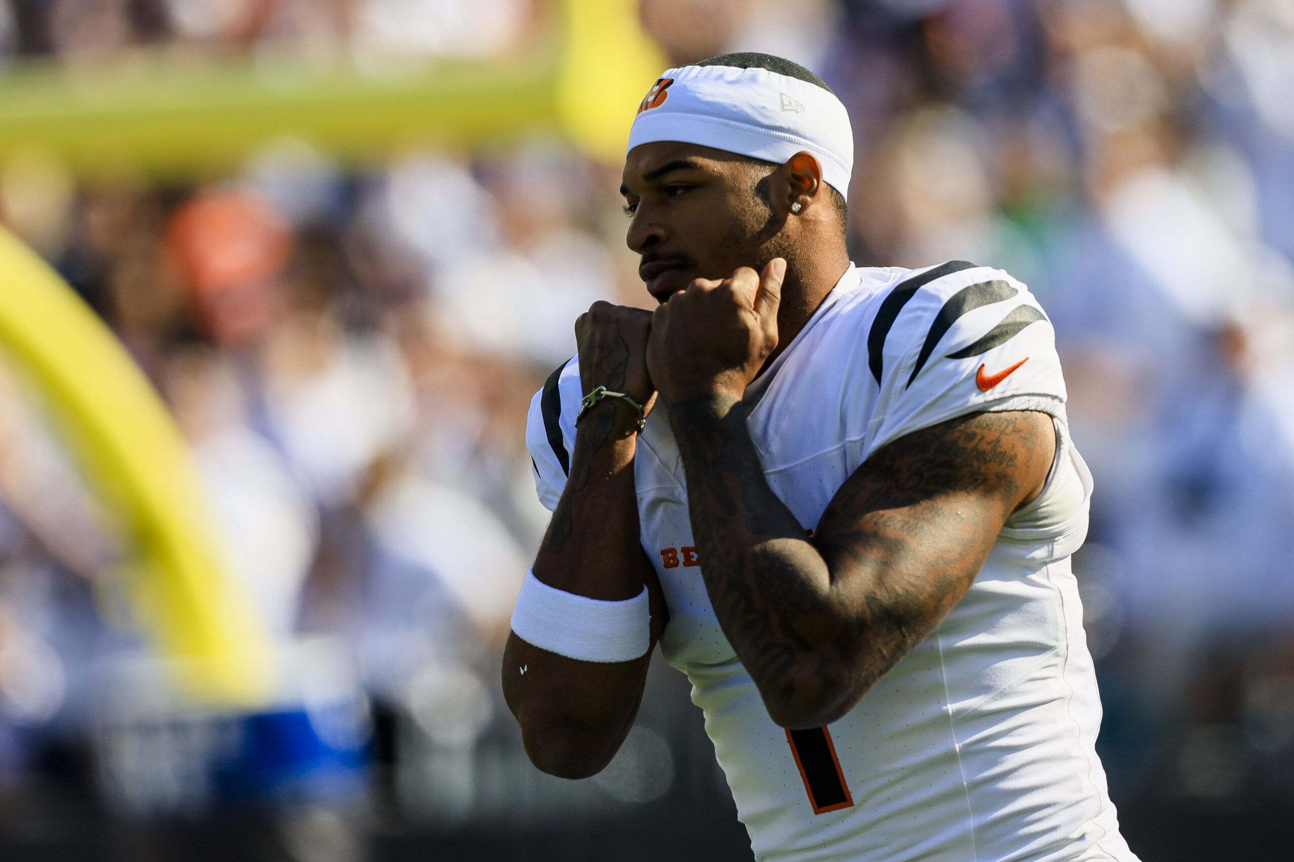 Bengals WR Ja’Marr Chase appears to have interesting…