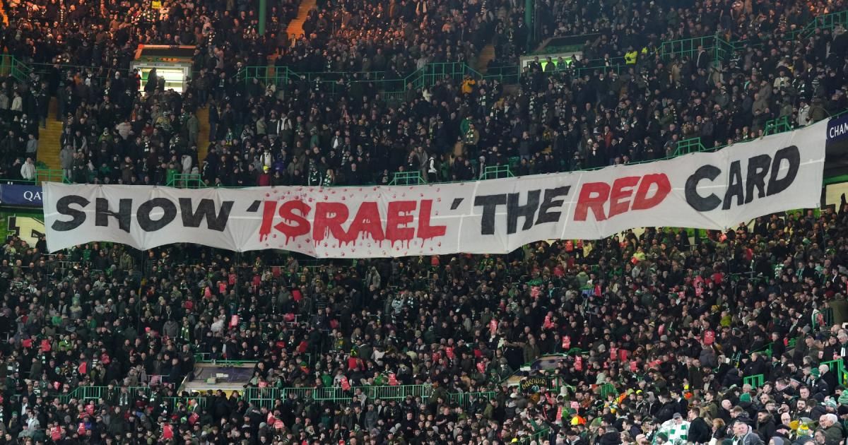 Green Brigade lead huge 'Show Israel the Red Card'…