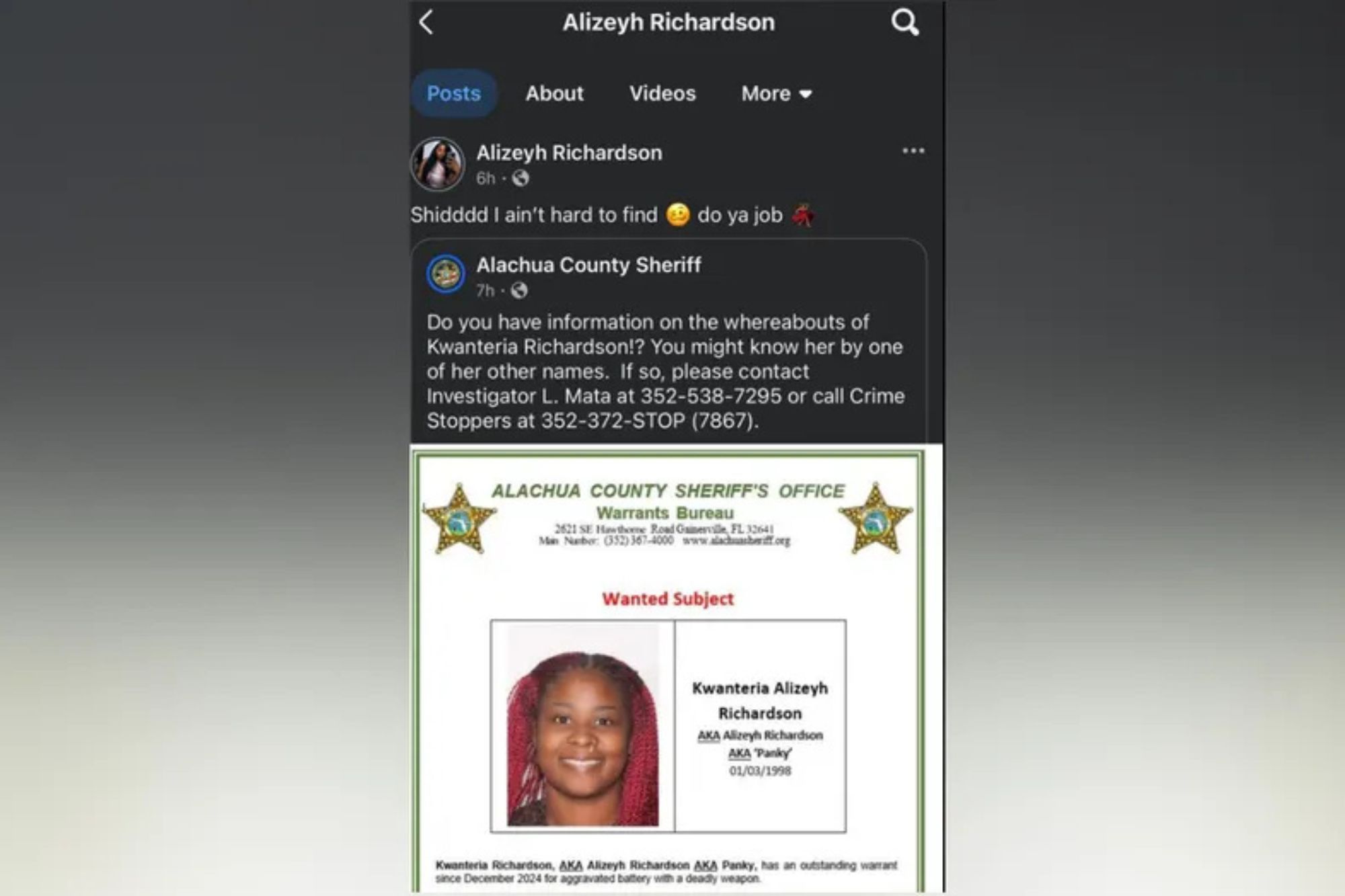 Florida Woman Taunts Police on Social Media by…