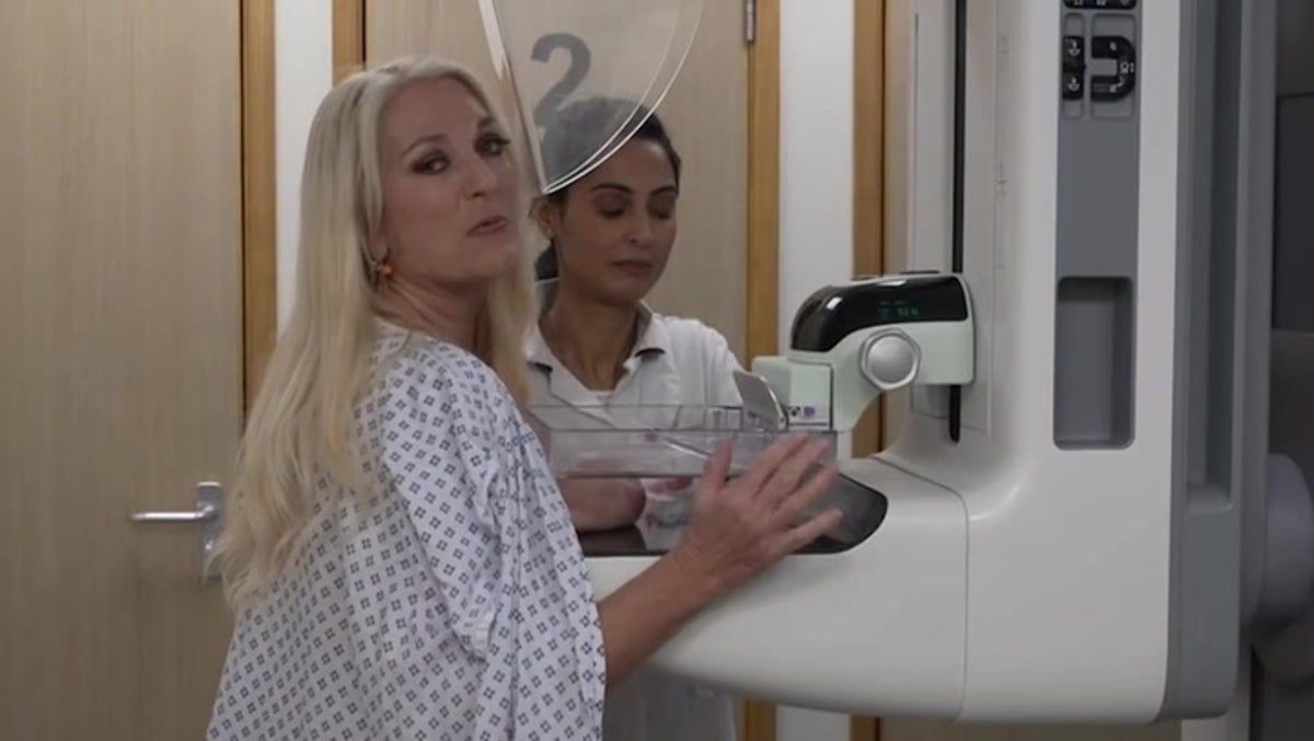 Vanessa Feltz undergoes breast mammogram live on This…