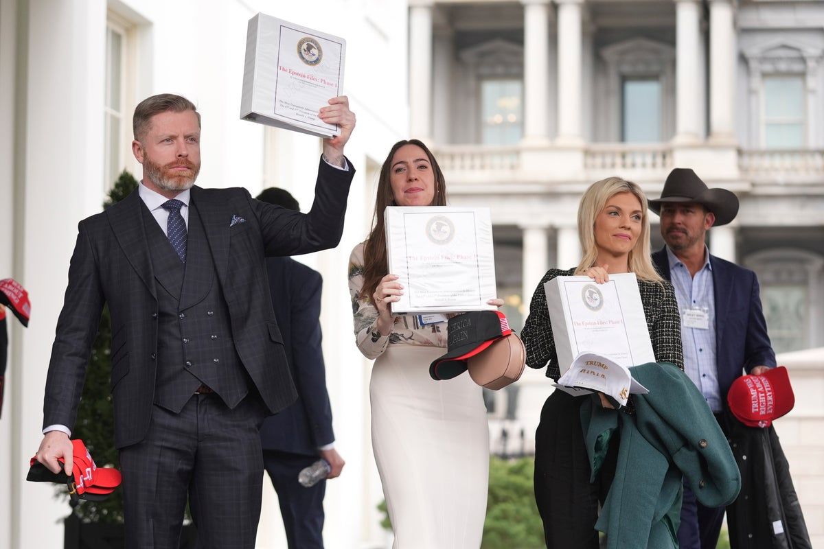 Conservative commentators seen with 'Epstein Files'…