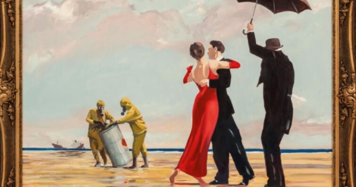 Banksy take on Jack Vettriano's Singing Butler sells…