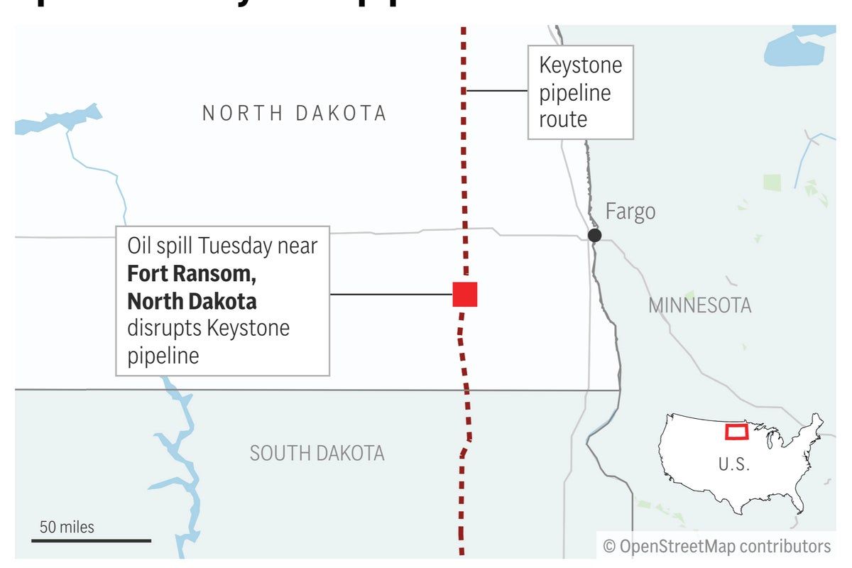 The latest leak in the Keystone oil pipeline continues…