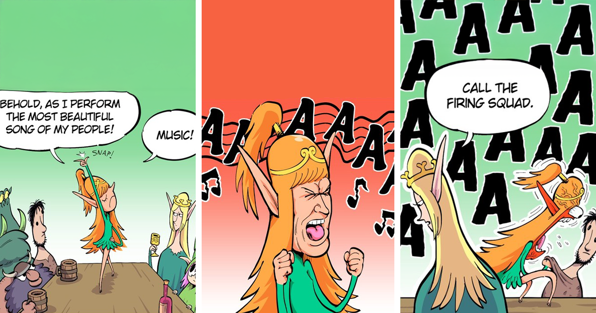 21 Funny Fantasy Comics By Merrivius Featuring An Elf…