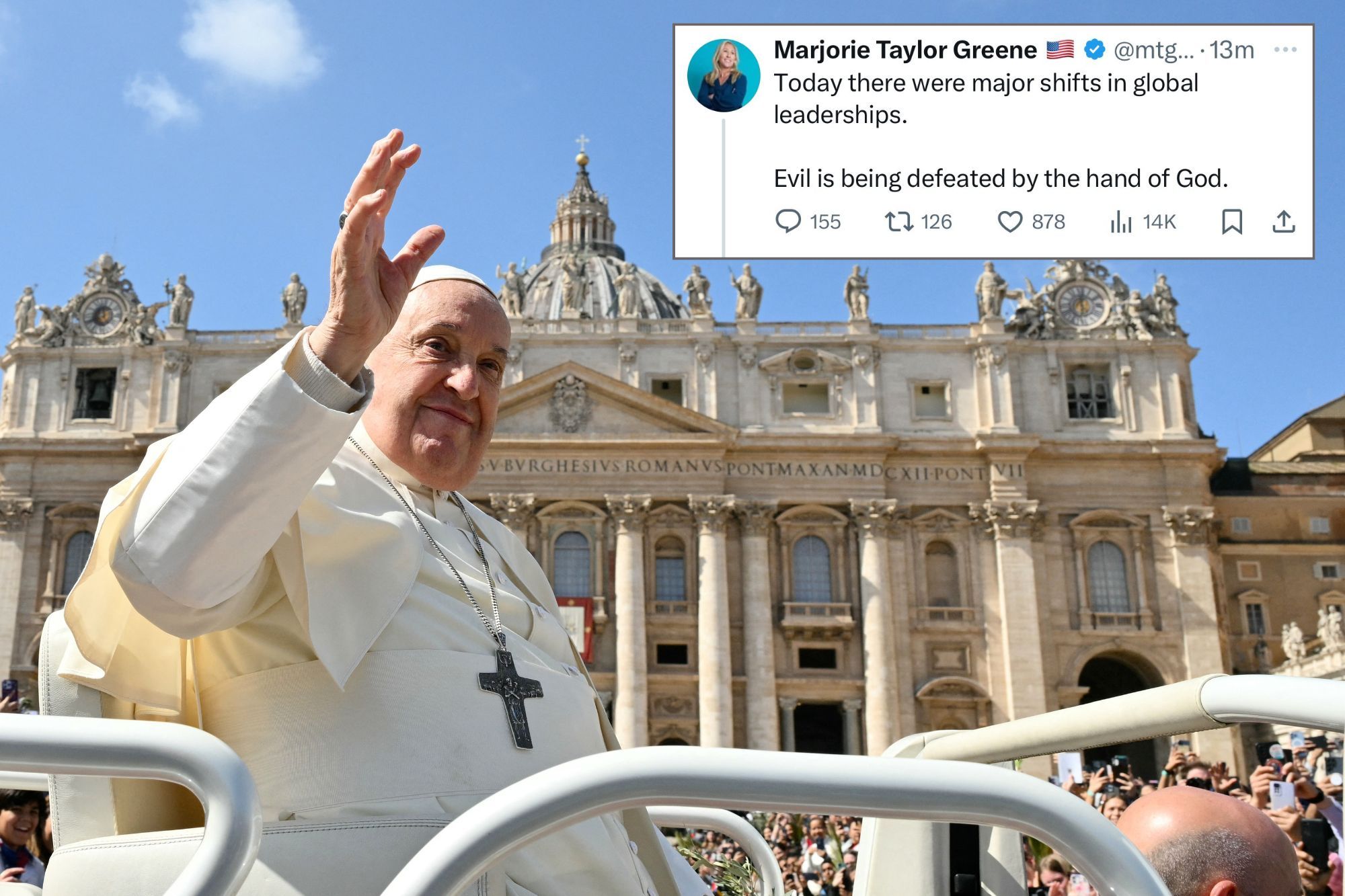 Marjorie Taylor Greene Accused of 'Celebrating' Pope…