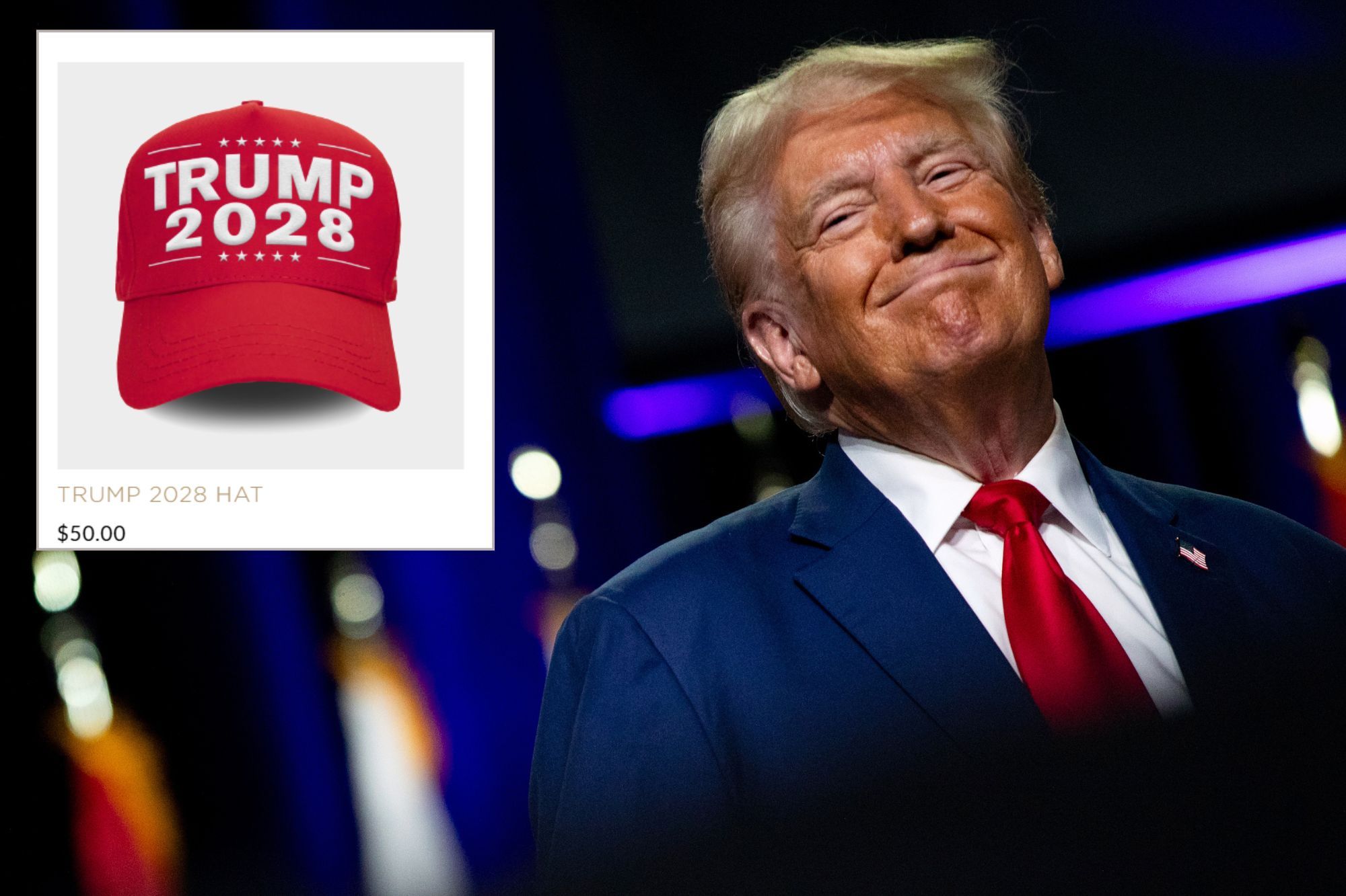 Trump Unveiling 2028 Campaign Hats Sends Users in a…