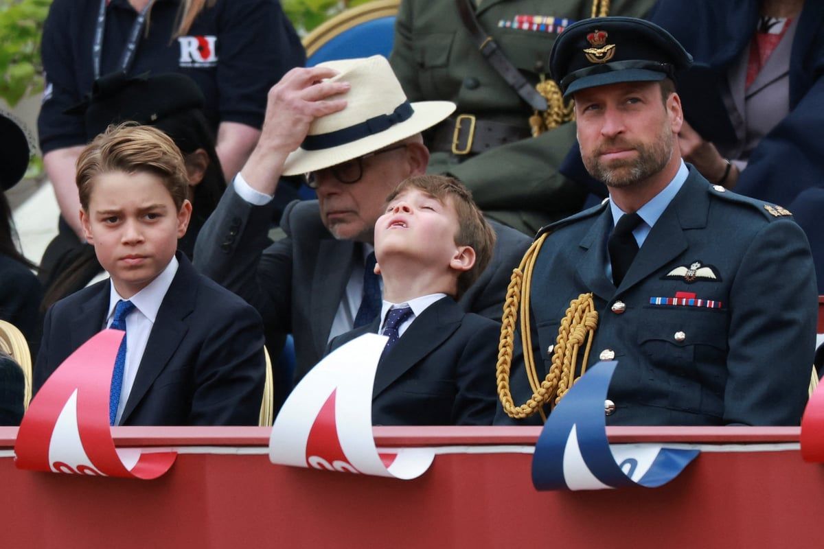 Prince Louis steals the show at VE Day parade as he…