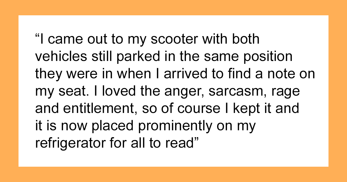“Get Banned”: Man’s Scooter Sparks Furious Note,…