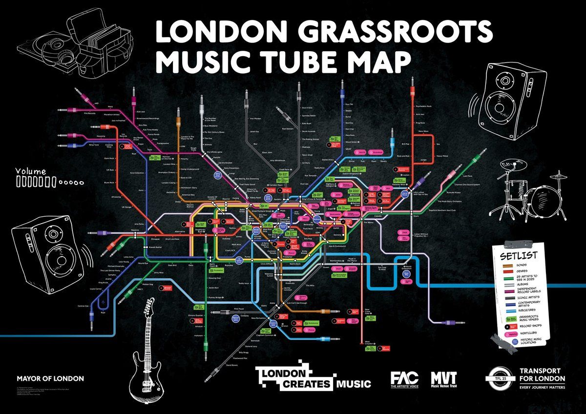 New Tube map celebrates London's grassroots music…
