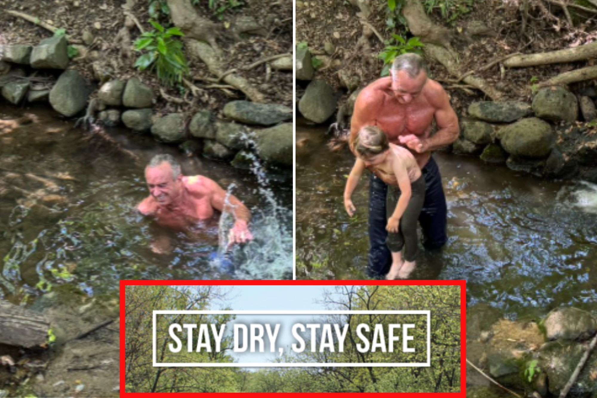 RFK Jr Swims With His Family in River Despite Active…