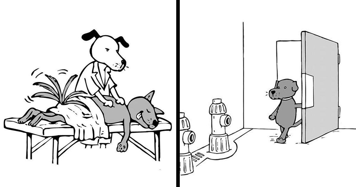 18 Wordless One-Panel Comics Featuring Dogs By Karlo…