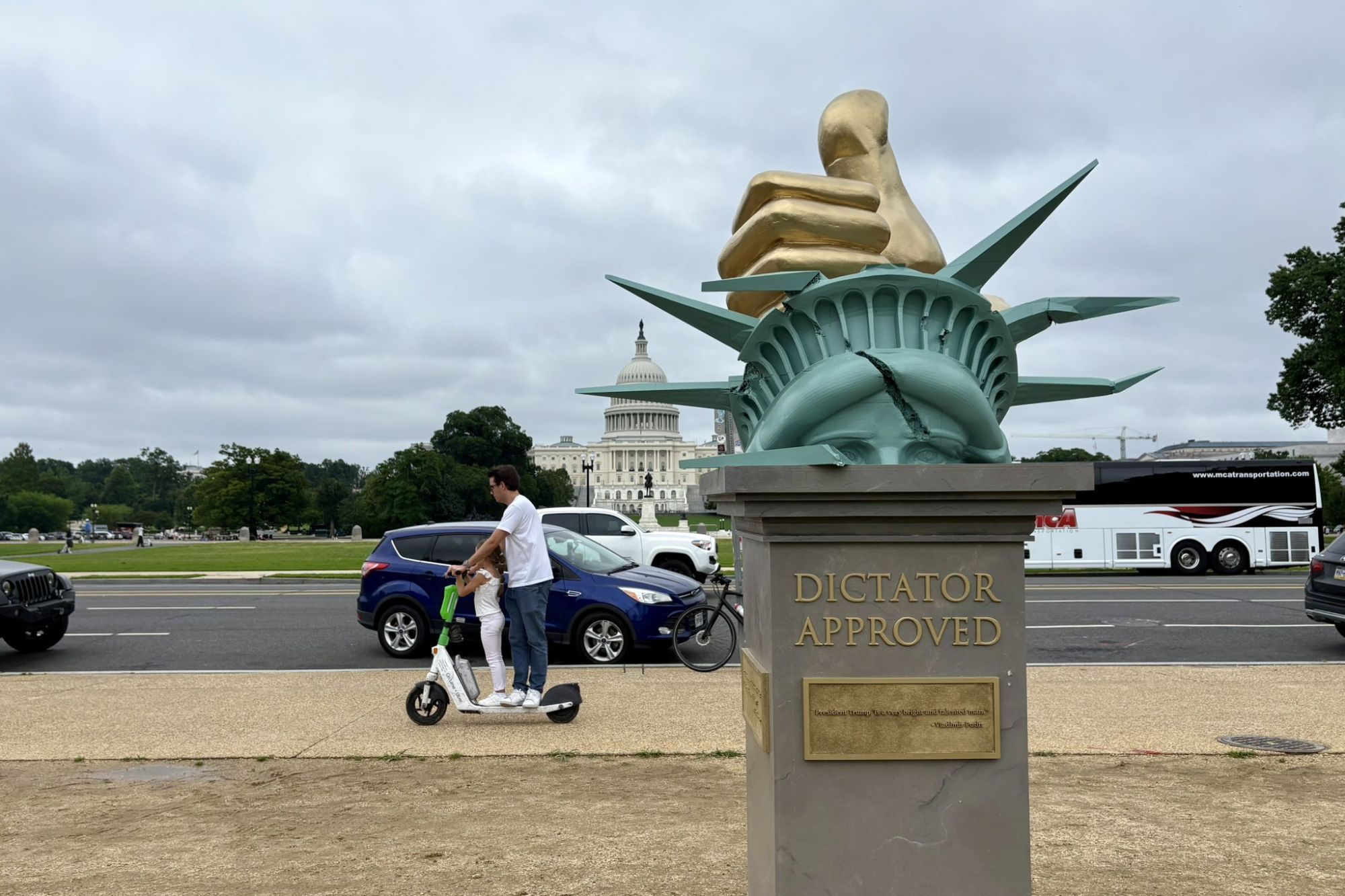 Trump Branded a Dictator By New Gold Statue in DC:…