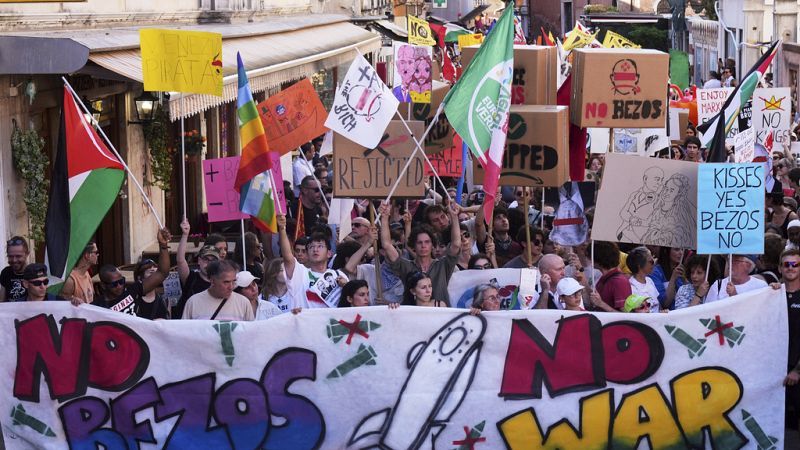 Protests erupt again in Venice over Jeff Bezos and…