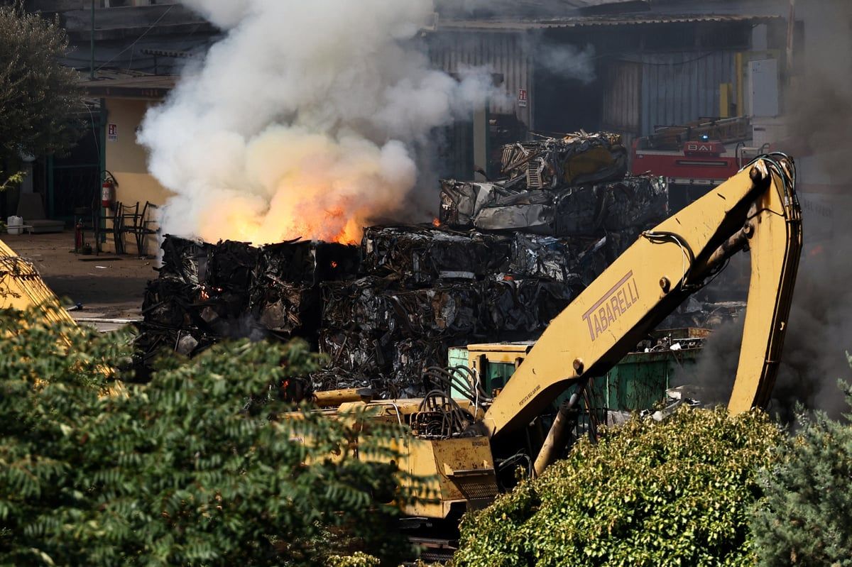 Moment Rome petrol station explodes in a huge fireball…