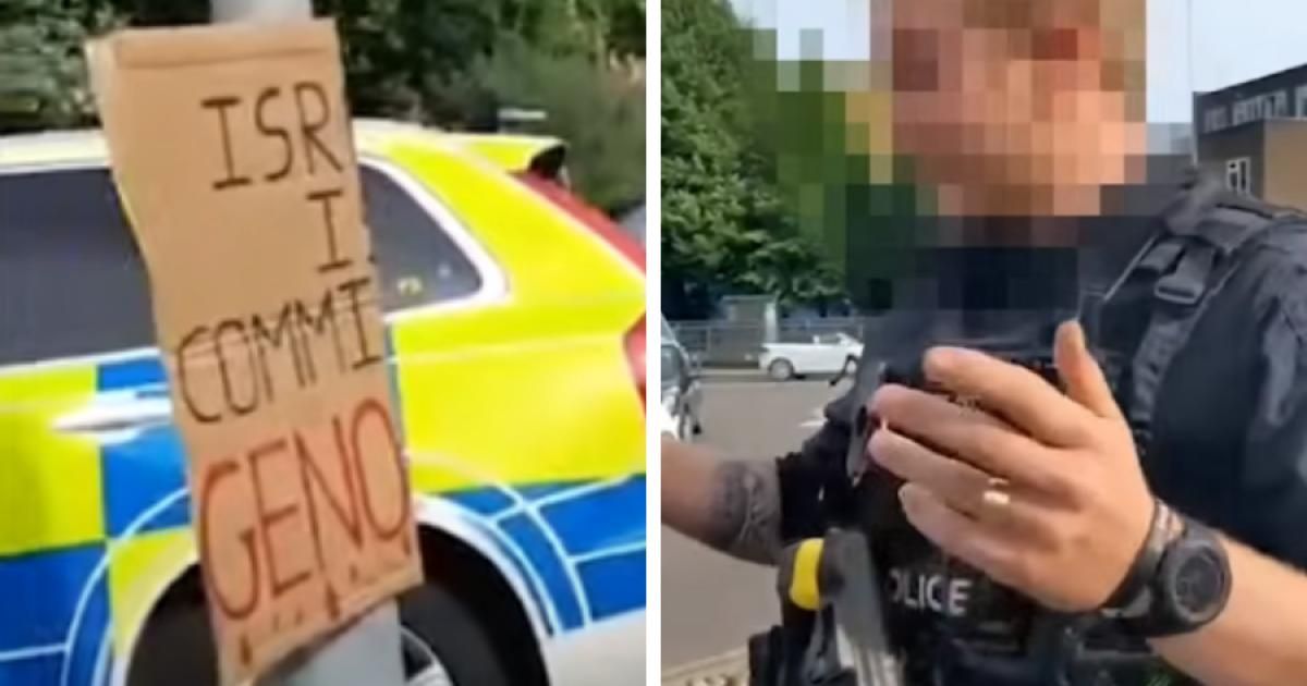 Armed police threaten woman with terror charge for…