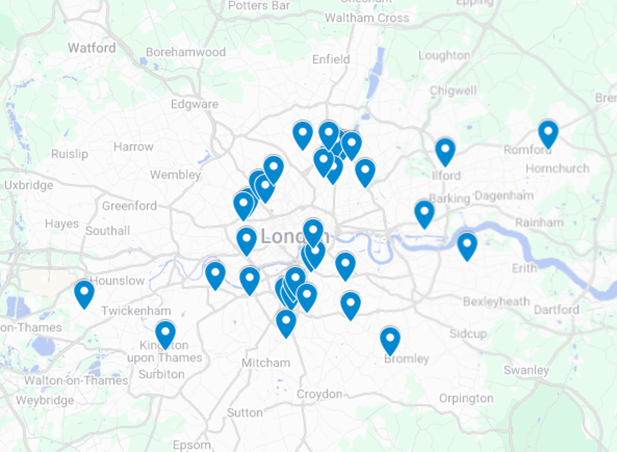 Interactive map shows the 34 London schools facing…